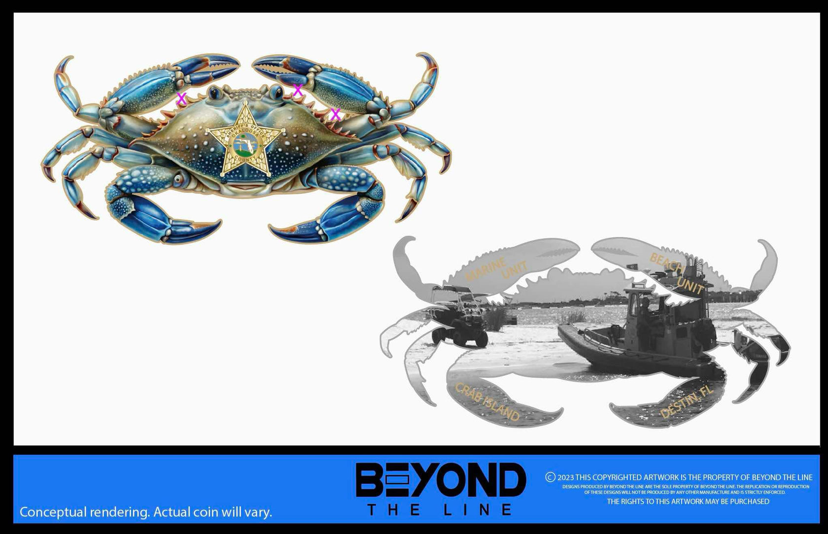 Okaloosa County Crab Island - Crab Challenge Coin – Beyond The Line